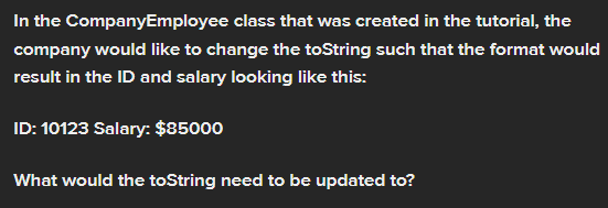 Solved In the CompanyEmployee class that was created in the | Chegg.com
