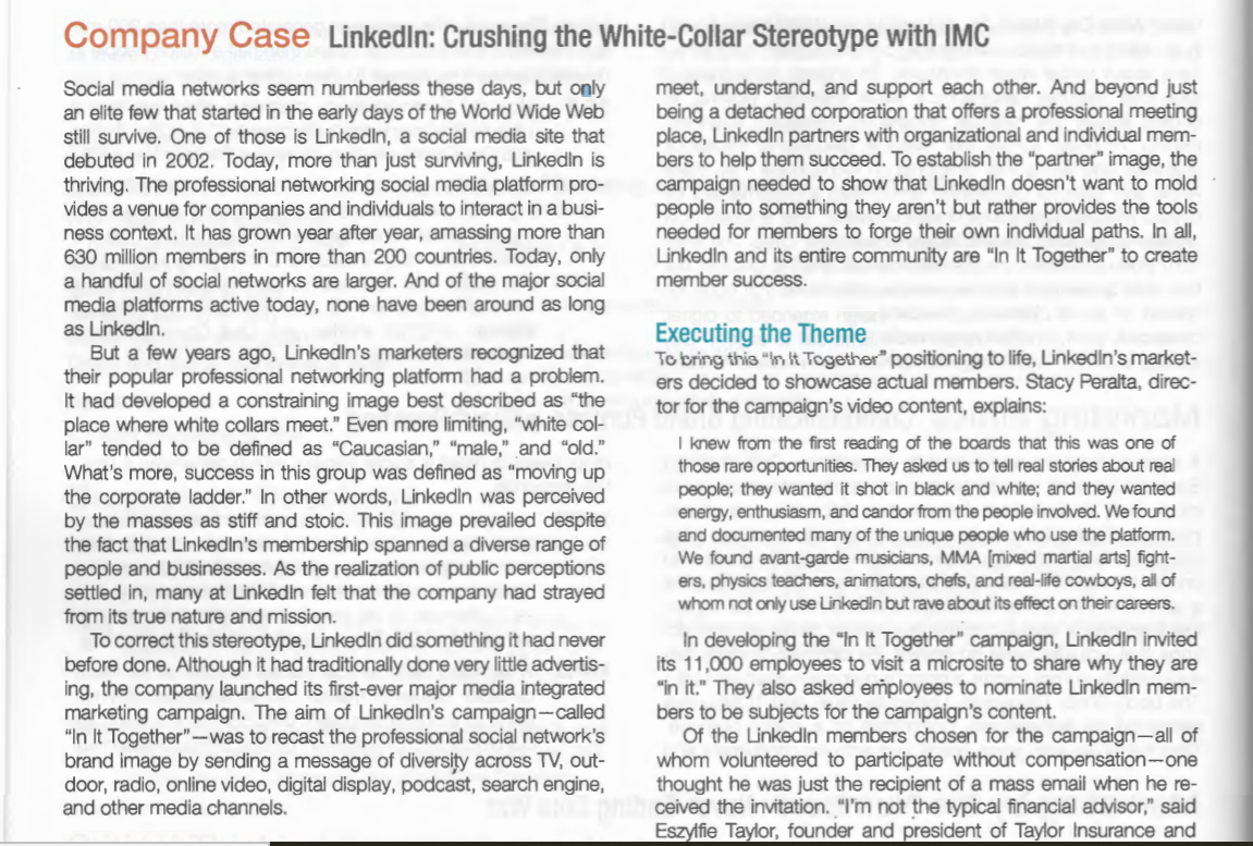Solved Company Case Linkedln Crushing The White Collar Chegg