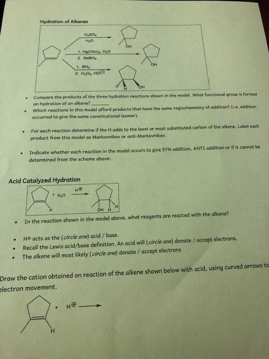 Solved 10.2 Addition Reactions Worksheet Addition of HC Eq 2 | Chegg.com