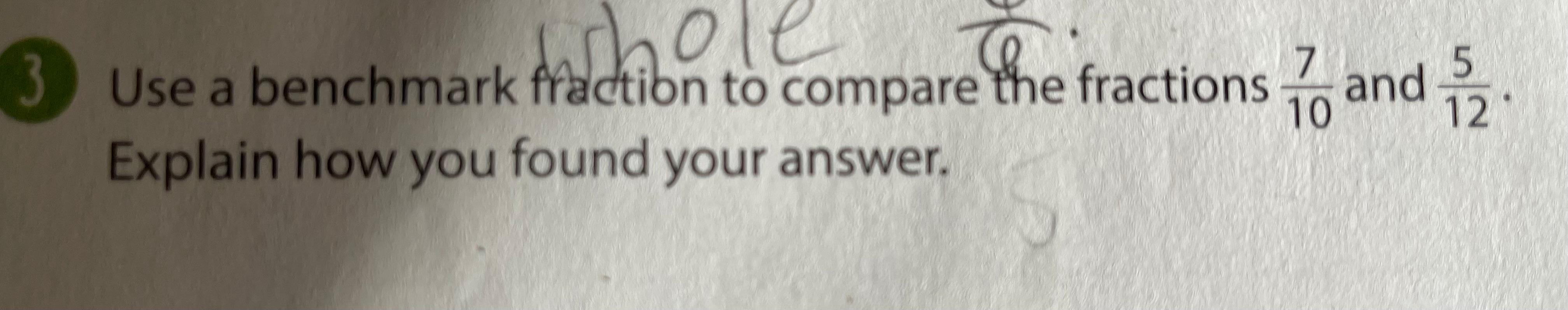 Solved Use a benchmark fraction to compare the fractions 107 | Chegg.com