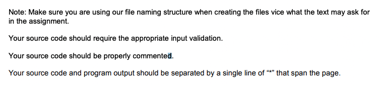 Solved Note: Make sure you are using our file naming | Chegg.com