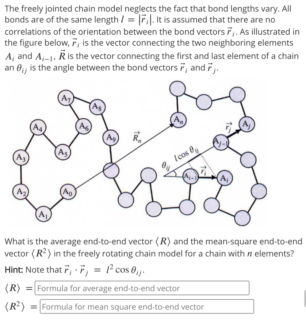 Solved The freely jointed chain model neglects the fact that | Chegg.com