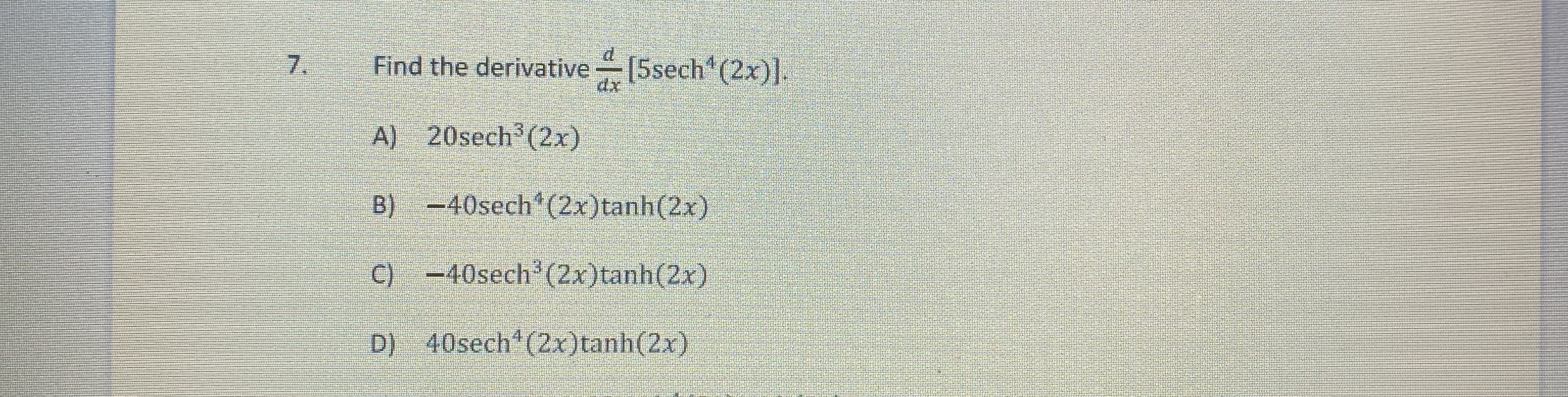 Solved Find the derivative | Chegg.com