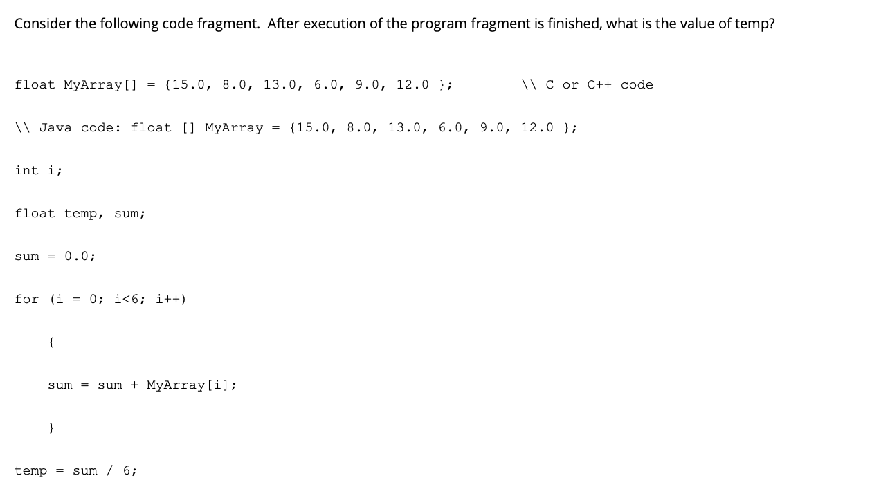 Solved Consider The Following Code Fragment After Execution