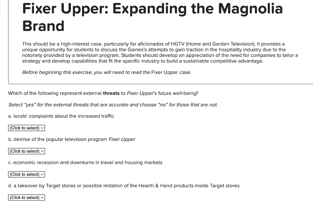 Fixer Upper: Expanding the Magnolia Brand This should | Chegg.com