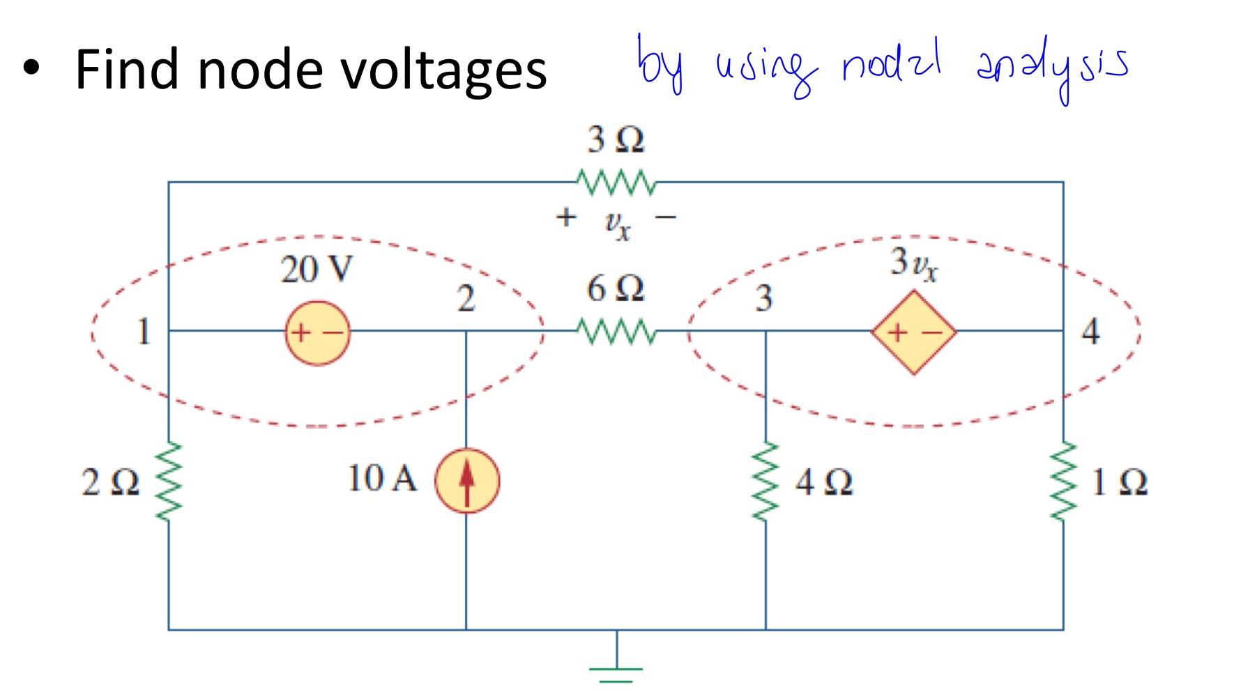 Solved - Find node voltages by using notzl analysis | Chegg.com