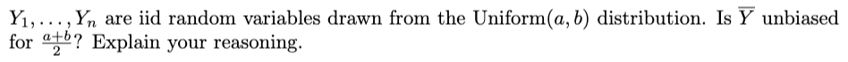 Y1, . . . , Yn are iid random variables drawn from | Chegg.com