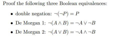 Solved Proof the following three Boolean equivalences: • | Chegg.com