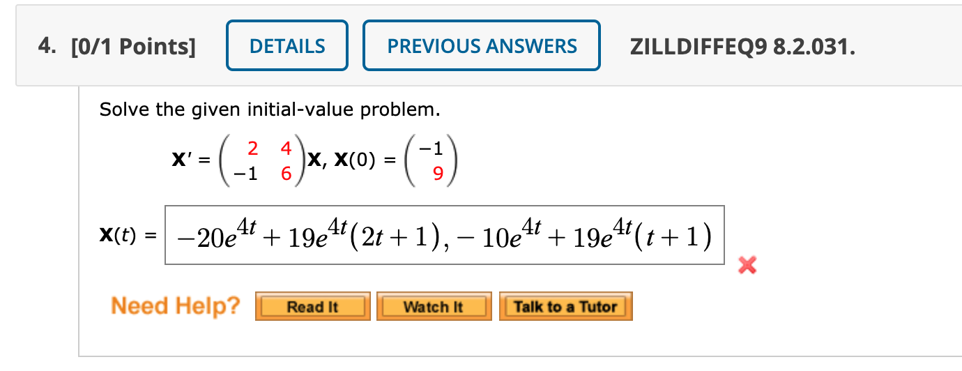 Solved 6. [0/1 Points] DETAILS PREVIOUS ANSWERS ZILLDIFFEQ9 | Chegg.com