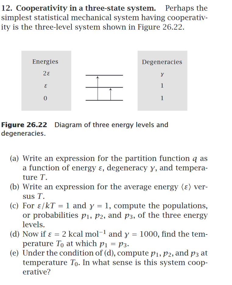 Solved 12. Cooperativity in a three-state system. Perhaps | Chegg.com