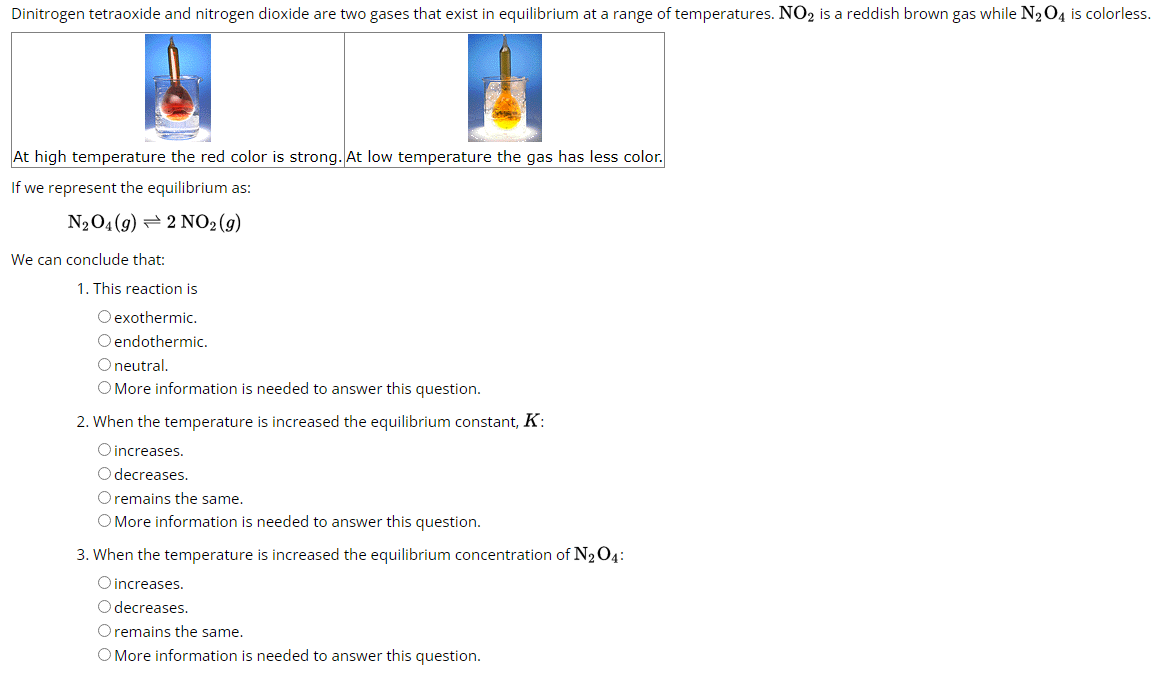 Solved If we represent the equilibrium as: N2O4(g)⇌2NO2(g) | Chegg.com