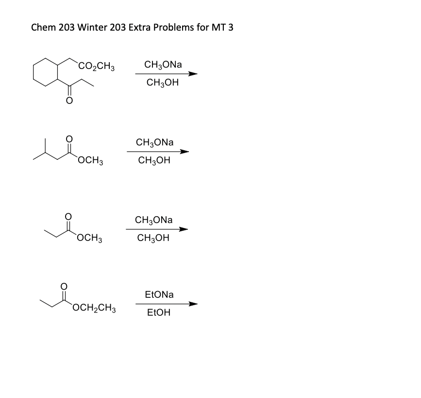 Solved Chem 203 Winter 203 Extra Problems for MT 3 | Chegg.com