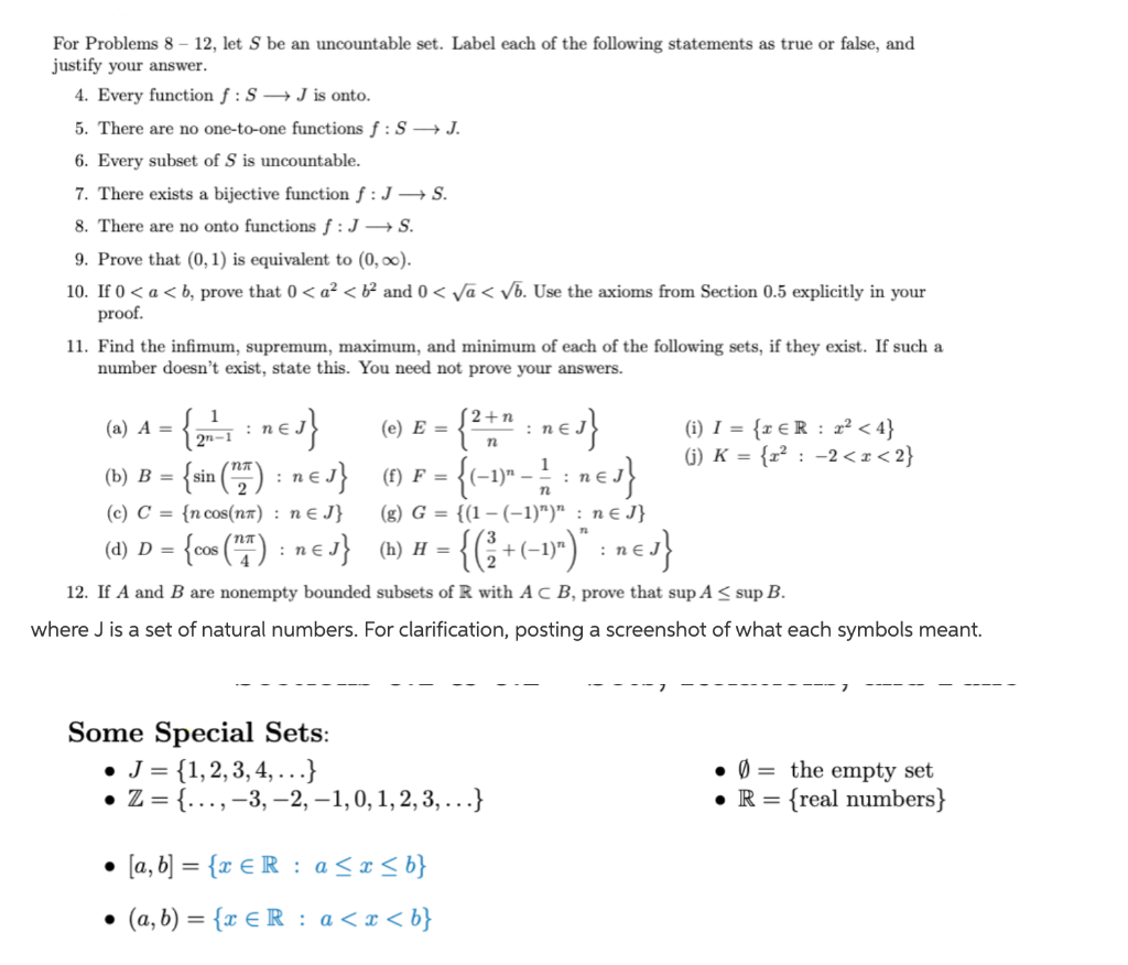 Solved Section 0.5 - The Real Numbers Definition. Let S CR. | Chegg.com
