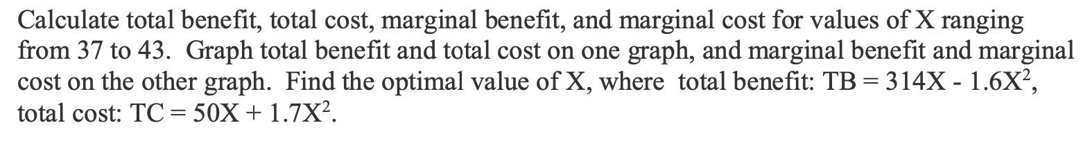 Solved Calculate total benefit, total cost, marginal | Chegg.com