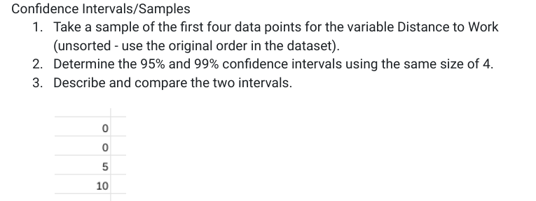 Solved Confidence Intervals/SamplesTake a sample of the | Chegg.com
