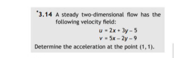 Solved *3.14 A steady two-dimensional flow has the following | Chegg.com