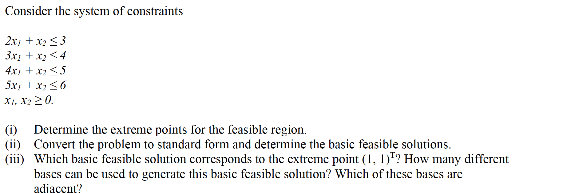 Solved Consider The System Of Constraints 2x1 X2