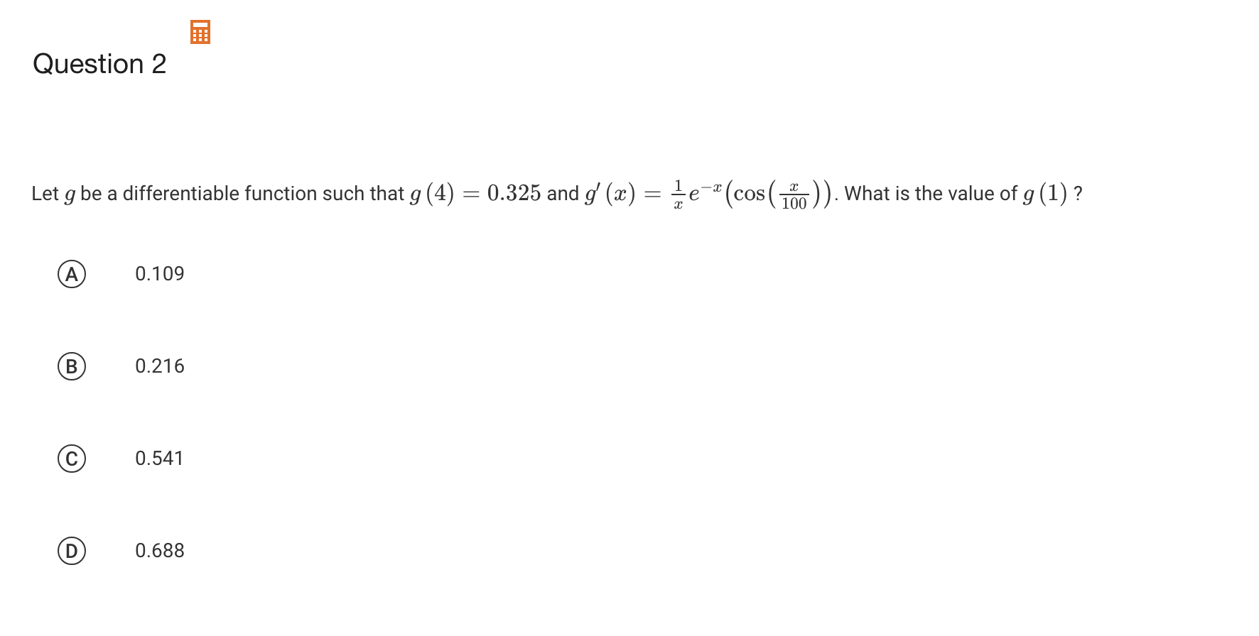 Solved Let g be a differentiable function such that | Chegg.com