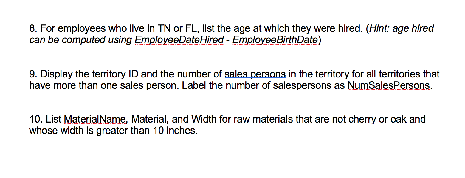 Solved SQL Assignment 1 Copy your queries and paste it under | Chegg.com