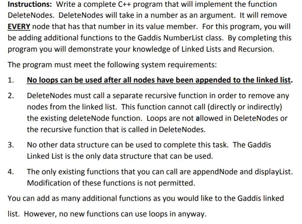 Solved // Implementation file for the NumberList class // | Chegg.com