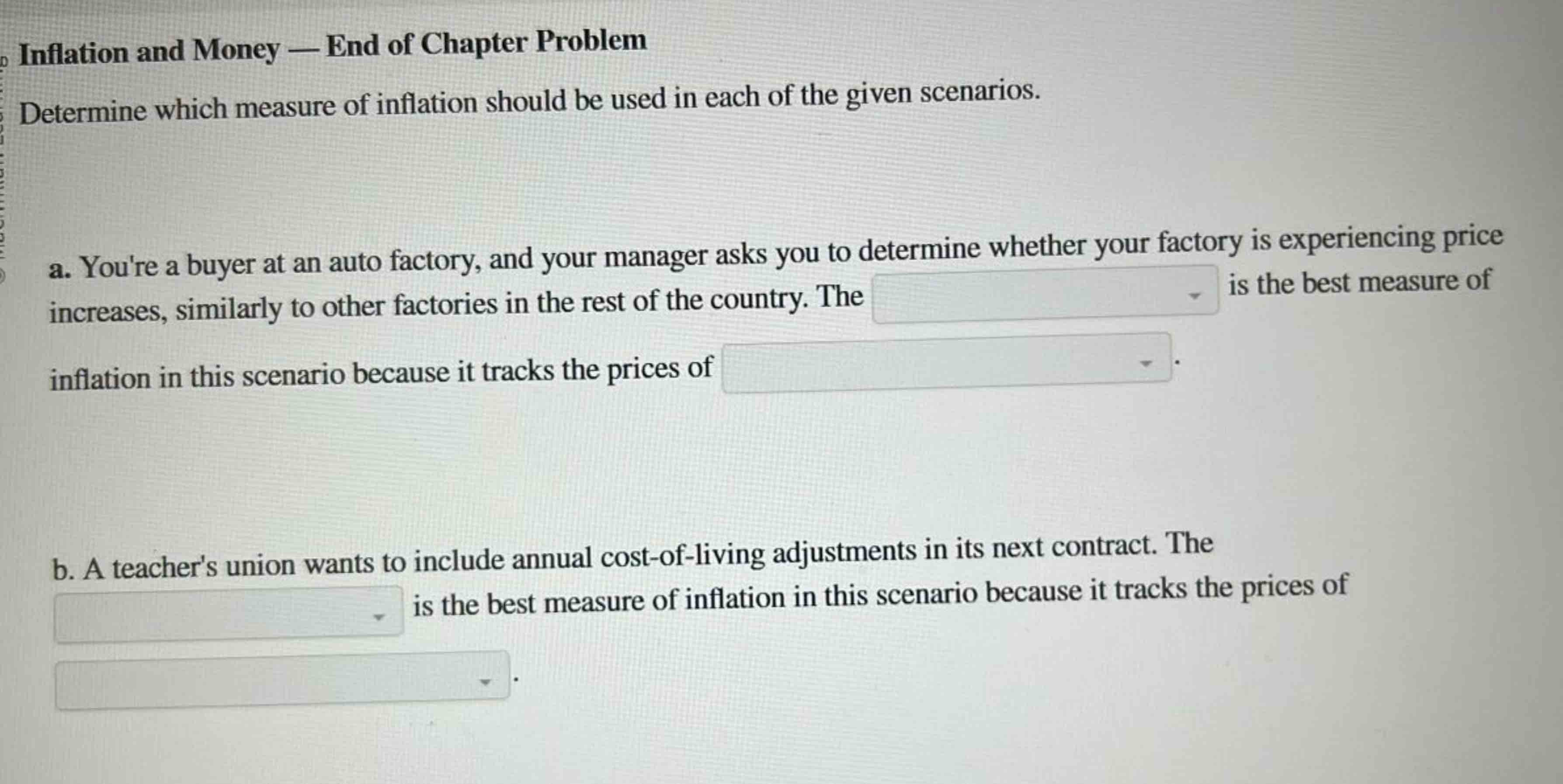 Inflation and Money - ﻿End of Chapter | Chegg.com