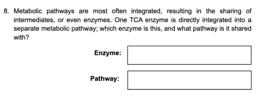 Solved Metabolic pathways are most often integrated, | Chegg.com