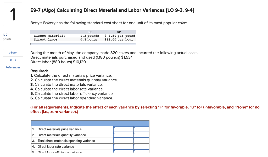 Solved E9-7 (Algo) Calculating Direct Material and Labor | Chegg.com