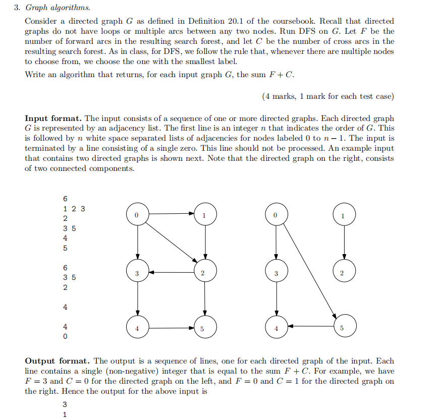 Solved 3 Graph Algorithms Consider A Directed Graph G As 7996