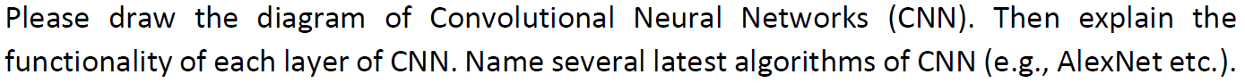 Solved Please draw the diagram of Convolutional Neural | Chegg.com