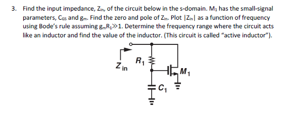 Solved Find the input impedance, Zin, of ﻿the circuit below | Chegg.com
