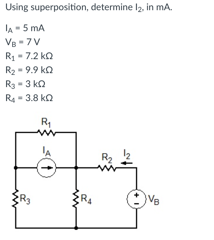 Solved Using superposition, determine I2, ﻿in | Chegg.com