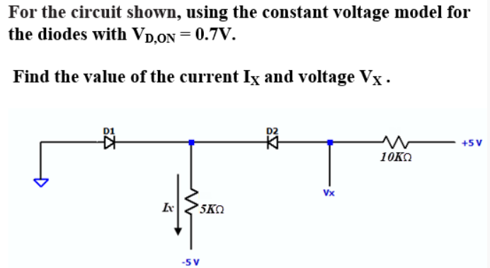 Solved For the circuit shown, using the constant voltage | Chegg.com