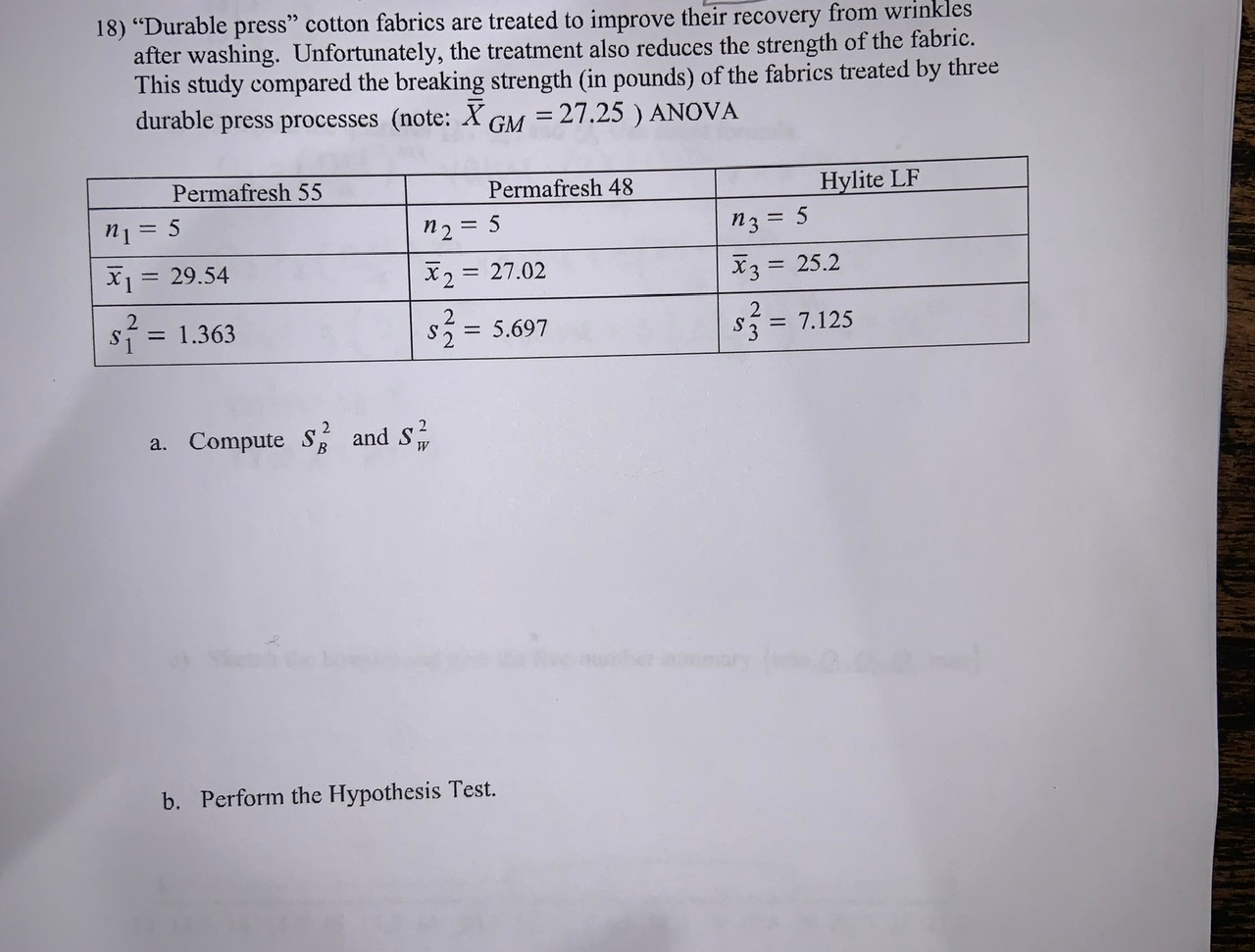 Solved 18) “Durable press” cotton fabrics are treated to | Chegg.com