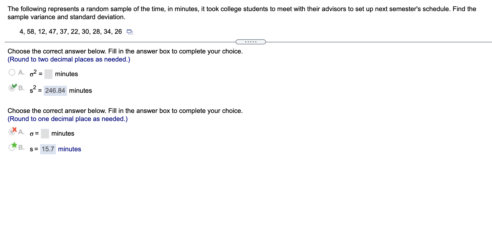 Solved The following represents a random sample of the time, | Chegg.com
