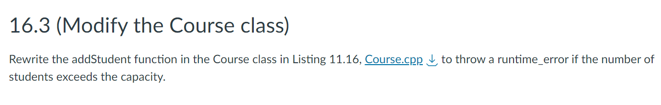 Solved Rewrite the addStudent function in the Course class | Chegg.com