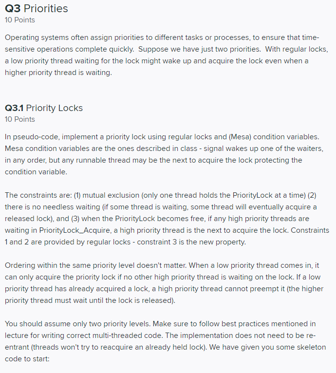 Solved Q3 Priorities 10 Points Operating systems often | Chegg.com