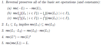 1. Reversal preserves all of the basic set operations | Chegg.com