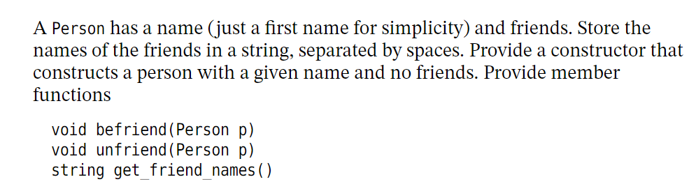 Solved A Person has a name (just a first name for | Chegg.com