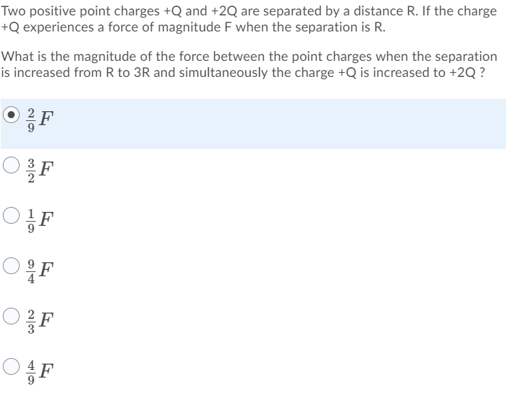 Solved Two positive point charges +Q and +2Q are separated | Chegg.com