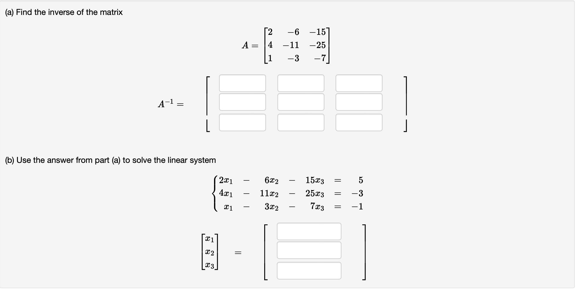 Solved (a) Find the inverse of the matrix | Chegg.com