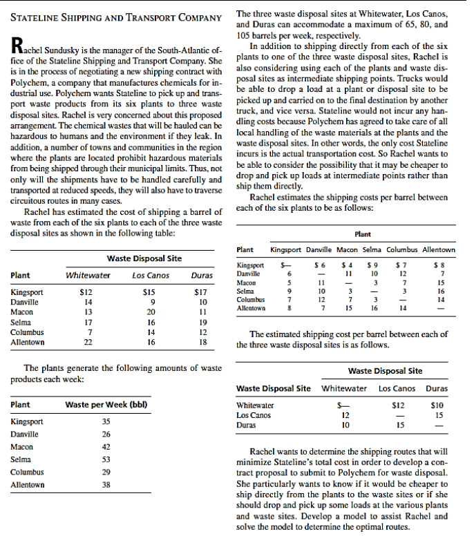 Solved Please create the model and solve in Excel clearly | Chegg.com