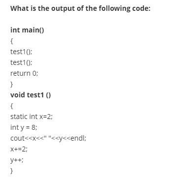 Solved What is the output of the following code: int maino { | Chegg.com