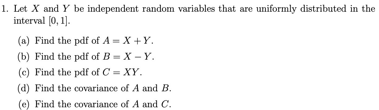 Solved 1. Let X and Y be independent random variables that | Chegg.com