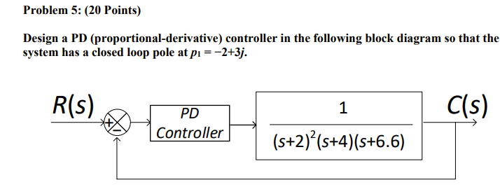 Solved Design a PD (proportional-derivative) controller in | Chegg.com