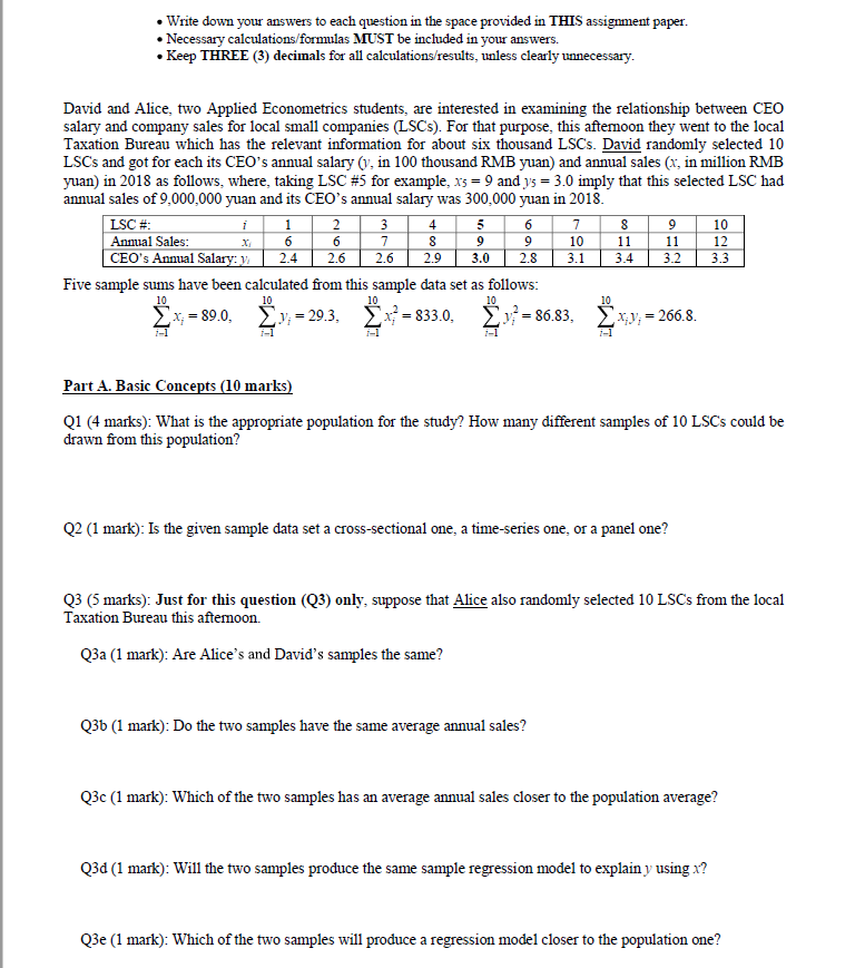 Solved • Write down your answers to each question in the | Chegg.com