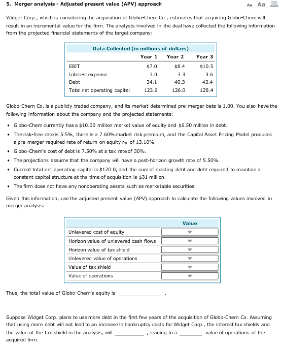 Solved The APV approach is considered useful for valuing | Chegg.com