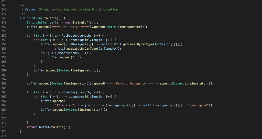 Solved Task 3. Complete / revise the ParkingLot class. For | Chegg.com