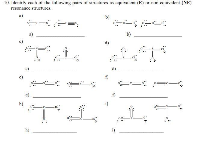 Solved 10. Identify each of the following pairs of | Chegg.com