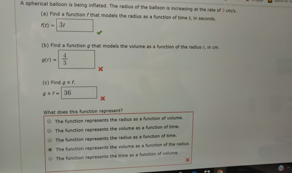 Solved Alyaye Search forlu A spherical balloon is being | Chegg.com