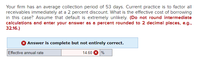 Solved Your firm has an average collection period of 53 | Chegg.com